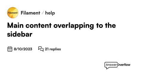 Main Content Overlapping To The Sidebar Filament