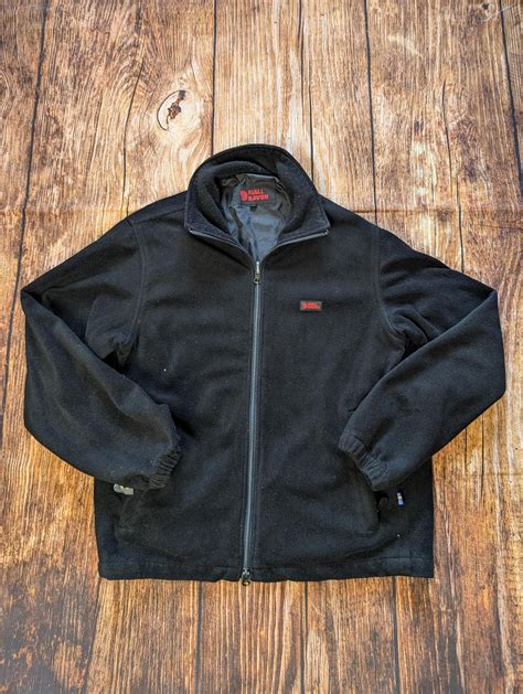 Black Vintage Fjallraven Fleece Zip Crewneck Fleece Jacket Etsy