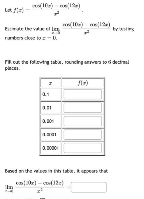 solved let f x cos 10x cos 12x x² estimate the value