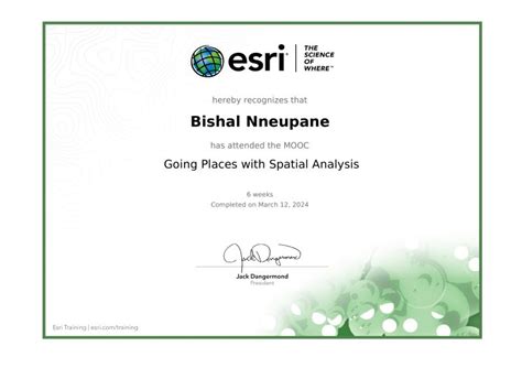 Esri Gis Spatialanalysis Certificateachievement Learningjourney Bishal Nneupane