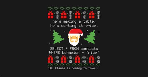 Christmas Sql Santa Database Clause Developer Code Db Programmer Xmas