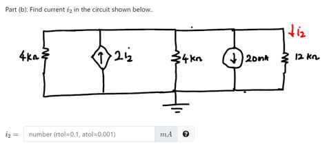 solved part b find current iz in the circuit shown