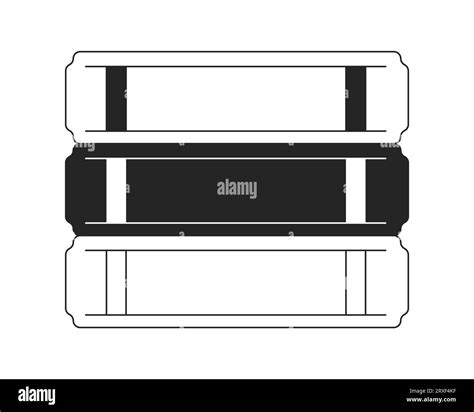 Bookstore Stack Of Books Black And White 2d Line Cartoon Object Stock