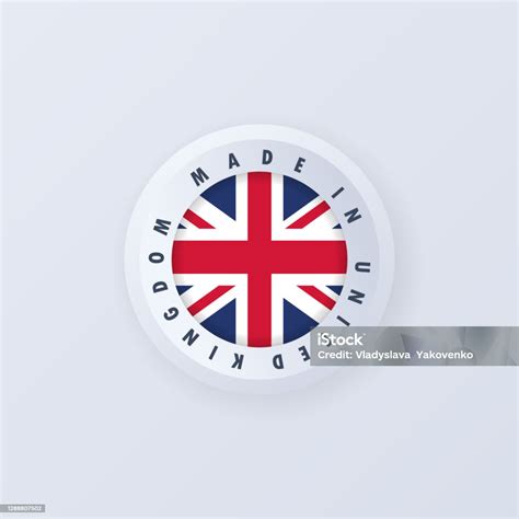 영국에서 제작 영국 만든 영국 품질 엠블럼 라벨 기호 버튼 배지 3d 스타일 영국 국기 벡터 그림입니다 Eps10 만들기에 대한 스톡 벡터 아트 및 기타 이미지 Istock
