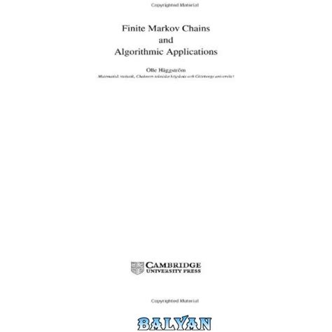 خرید و قیمت دانلود کتاب Finite Markov Chains And Algorithmic Applications ترب