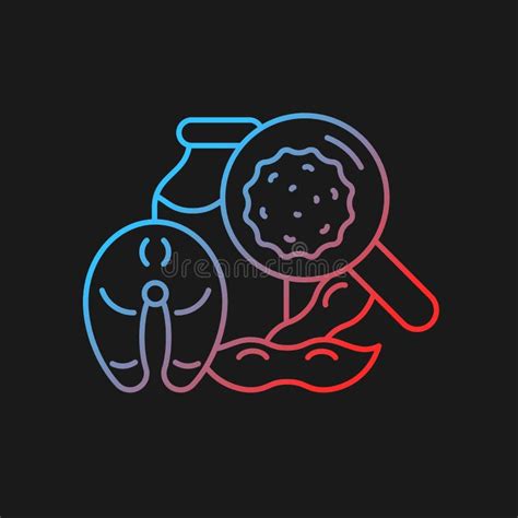 Food Allergen Testing Gradient Vector Icon For Dark Theme Stock Vector