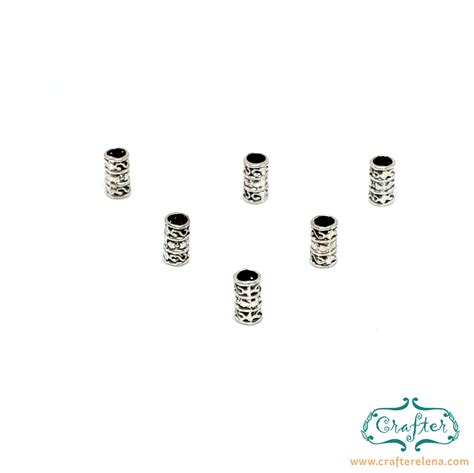 6 Silver Tribal Dreadlock Beads Crafterelena