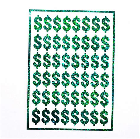 Dollar Sign Money Stickers Fairy Dust Decals