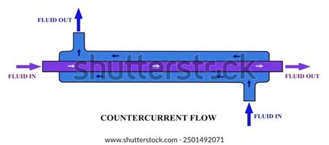 Counter Current Flow Countercurrent Flow Heat Stock Illustration