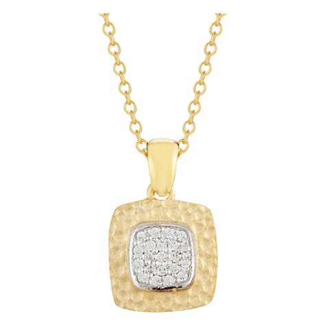Handcrafted 14 Karat Yellow Gold Square Shaped Pendant For Sale At 1stdibs