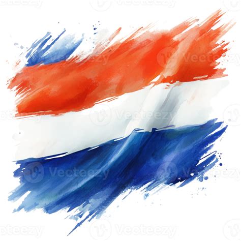 Abstract Watercolor Painting Of The Netherlands Flag Cut Out 55660294 Png