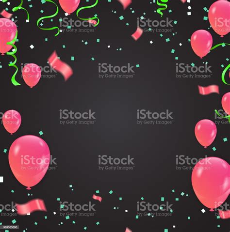 인사말 카드와 포스터와 풍선 색종이 생일 축 하 디자인 서식 파일에 대 한 디자인 예술 개념에 대한 스톡 벡터 아트 및 기타