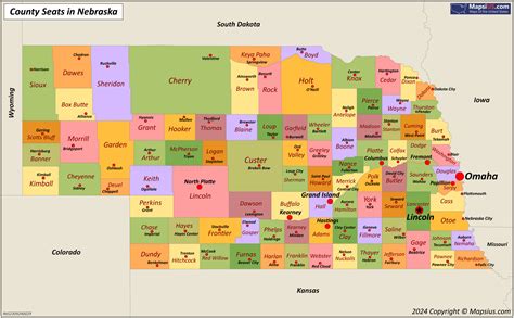 Nebraska State Map With Counties Nebraska County Map Gis Geography
