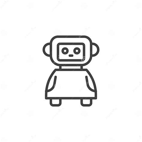 Robot Assistant Line Icon Stock Illustration Illustration Of Support