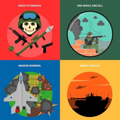 Free Vector War Icons Set