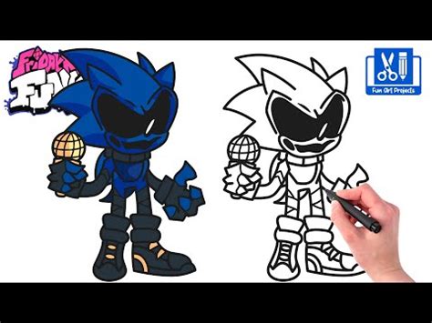 How To Draw Minus Sonic Exe Como Dibujar Friday Night Funkin FNF Easy Step By Step Видео