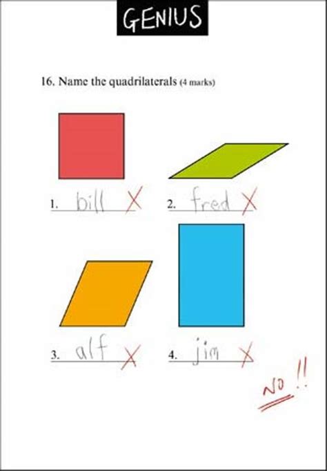 Name Quadrilaterals Funny Genius Greeting Card Cards Love Kates