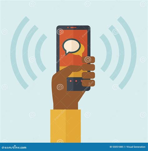 Mobile Phone Vibrating Stock Vector Illustration Of Ethnic 55051885