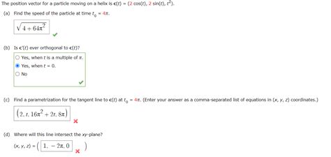 Solved C Find A Parametrization For The Tangent Line To Chegg