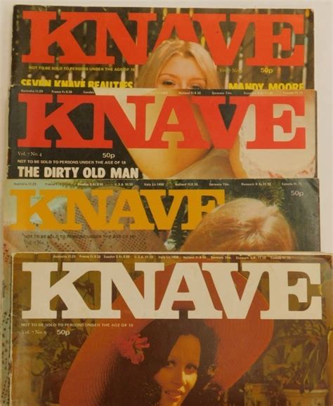 A Group Of Vintage Glamour Magazines To Include Knave Mainly 70s And