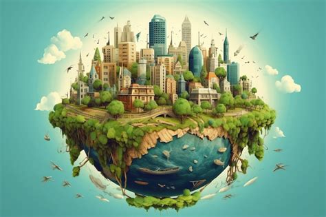Premium Ai Image Floating City