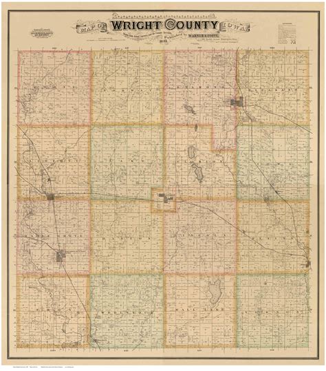 Wright County Iowa 1885 Old Map Reprint Lc Old Maps