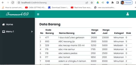 Buka Browser Ketikkan Localhost Ci Admin Barang Jika Anda Melakukan Langkah Dengan