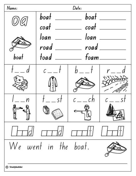 Oa Sound Matching Activity Sheet Teacher Made Worksheets Library
