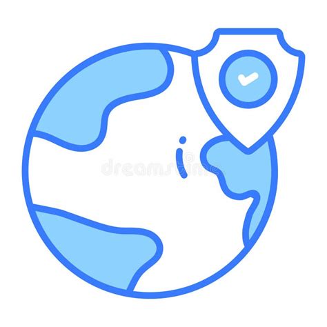 World Globe With Security Shield Vector Design Of Global Security Stock Vector Illustration