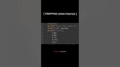 Swapping Using Pointerscprogramming Cprogrammingtips