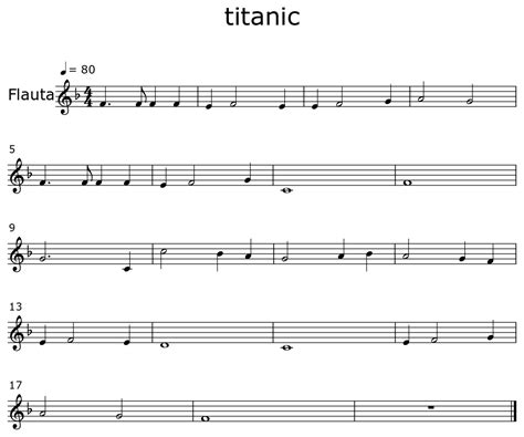 Titanic Sheet Music For Flute