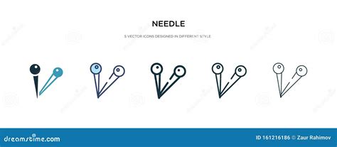 不同样式矢量图中的针图标插图 设计为填充、轮廓、线条的两个彩色和黑色针矢量图标 向量例证 插画 包括有 按钮 医院 161216186