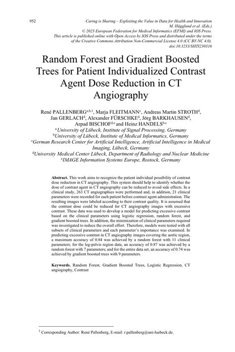 Pdf Random Forest And Gradient Boosted Trees For Patient Individualized Contrast Agent Dose