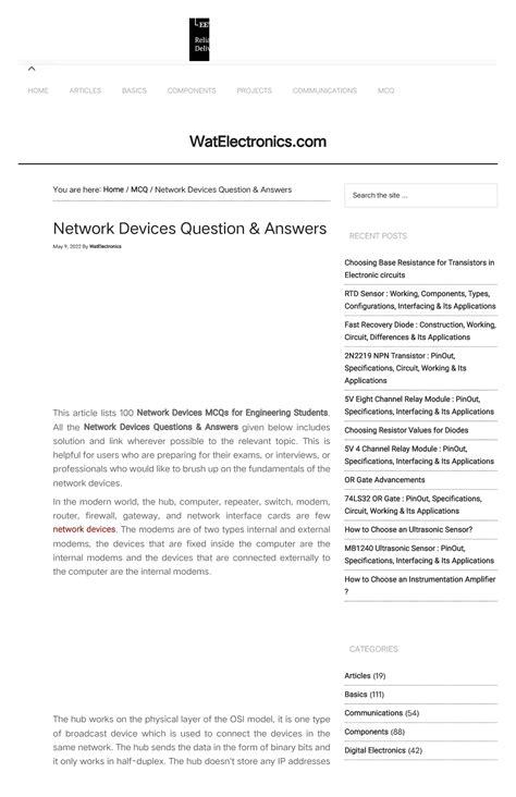 100 Network Devices Multiple Choice Questions Mcq With Answers