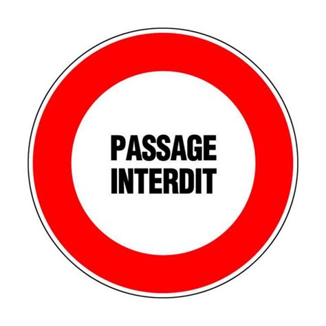 Disque Dinterdiction Passage Interdit