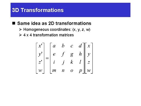 modeling transformation overview n 2 d transformation basic