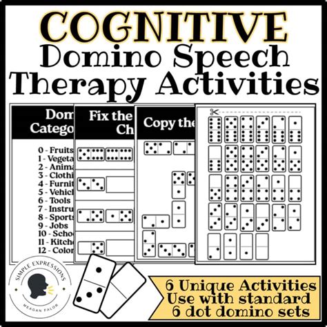 Domino Cognitive Therapy Sequencing Categorizing Adult Speech Therapy Bundle