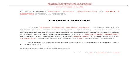 Modelo De Constancia De Ppp Eap Arquitectura Download Pdf