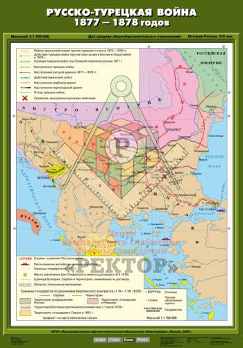 Купить карта русско-турецкая война 1877-1878 гг. 70х100 по выгодной цене