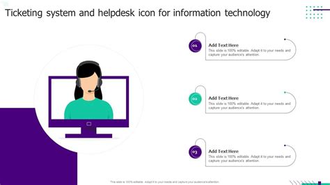 Ticketing System And Helpdesk Icon For Information Technology Ppt Template
