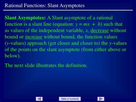 Ppt Rational Functions Slant Asymptotes Powerpoint Presentation Free Download Id 1223809