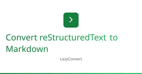 Restructuredtext To Markdown Online Converter Free