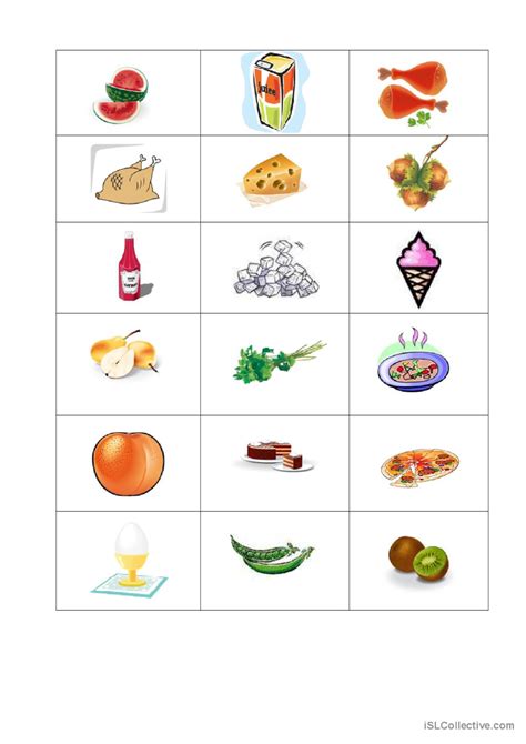 Еда продукты овощи и фрукты игра ло… Pусский РКИ Pабочие листы пдф и док