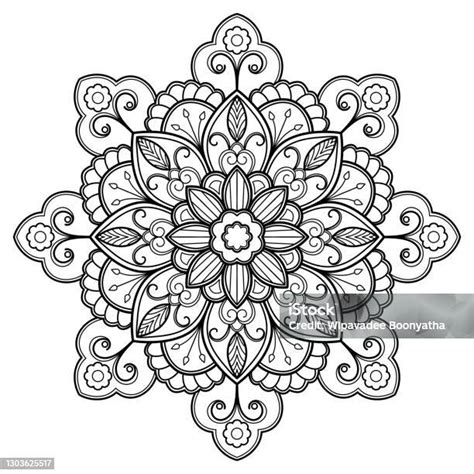 만다라 색칠 공부책 벽지 디자인 타일 패턴 셔츠 인사말 카드 스티커 레이스 패턴과 문신 인테리어 디자인 장식 벡터 민족 동양 원 장식 흰색 배경 0명에 대한 스톡 벡터 아트