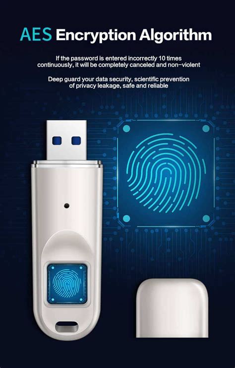 Fingerprint Encrypted Usb Flash Drive Aes256bit 30
