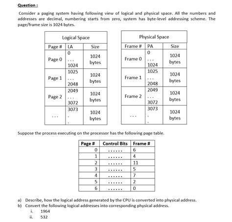 Solved Question Consider A Paging System Having Following Chegg