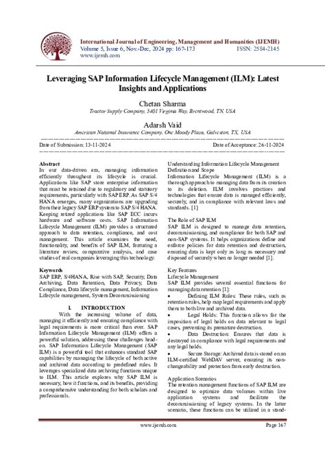 Pdf Leveraging Sap Information Lifecycle Management Ilm Latest Insights And Applications