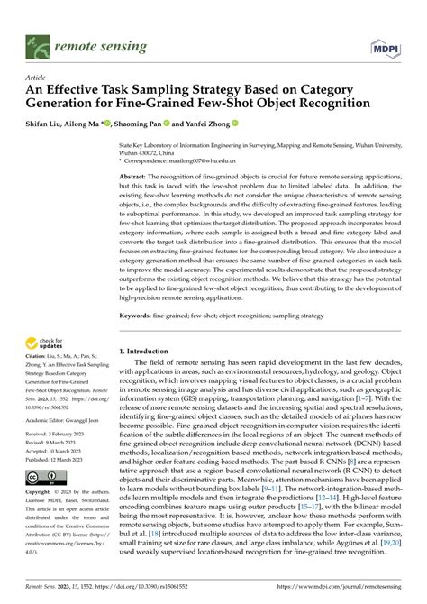 PDF An Effective Task Sampling Strategy Based On Category Generation For Fine Grained Few Shot