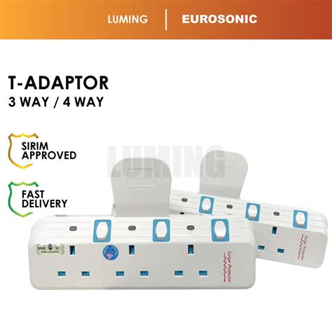 Lmg Sirim T Adaptor 3 4 Way 13a Extension Trailing Socket Switch Neon Adapter 2 3 Pin Soket Plug