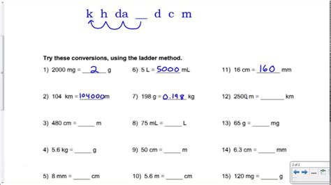Physical Science Dimensional Analysis Unit Conversion Worksheet Answer